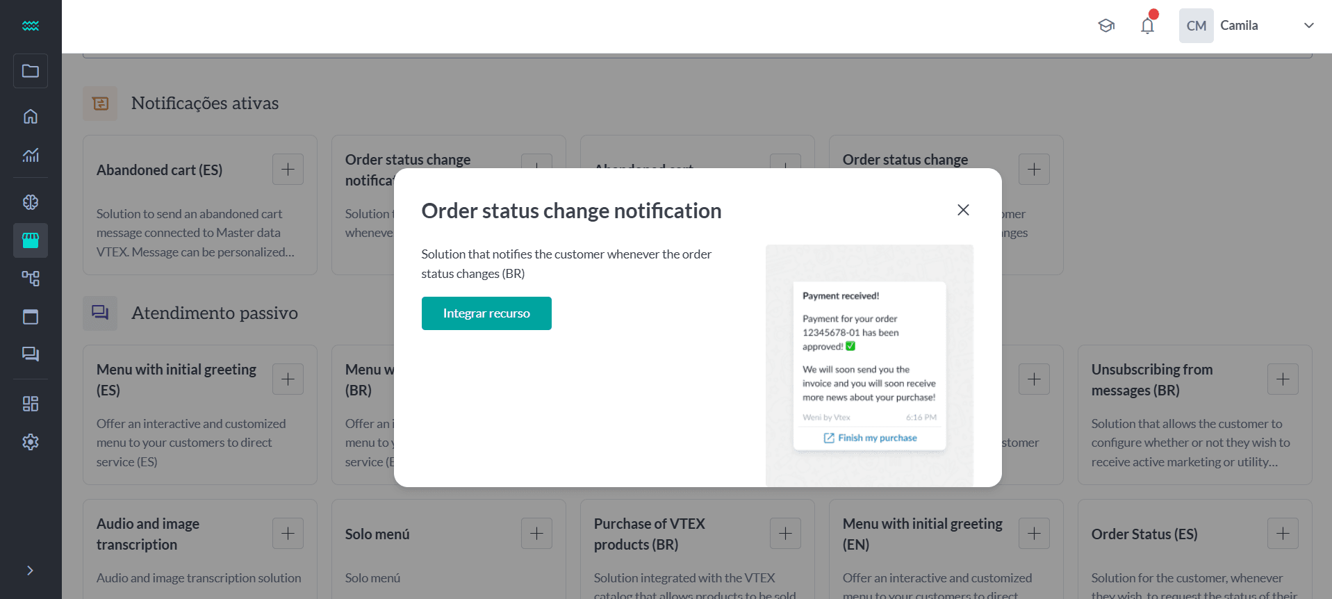 Seamless CX: order status ppdates on WhatsApp powered by AI - Weni.ai